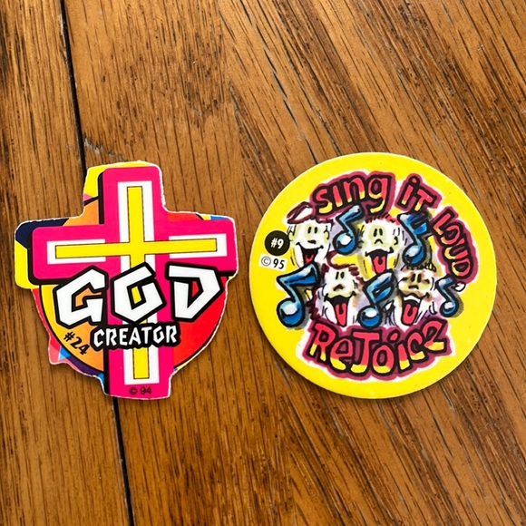 Other | 7 Religious Pogs Vintage 199s 7 Piece Set God Jesus Rejoice ...